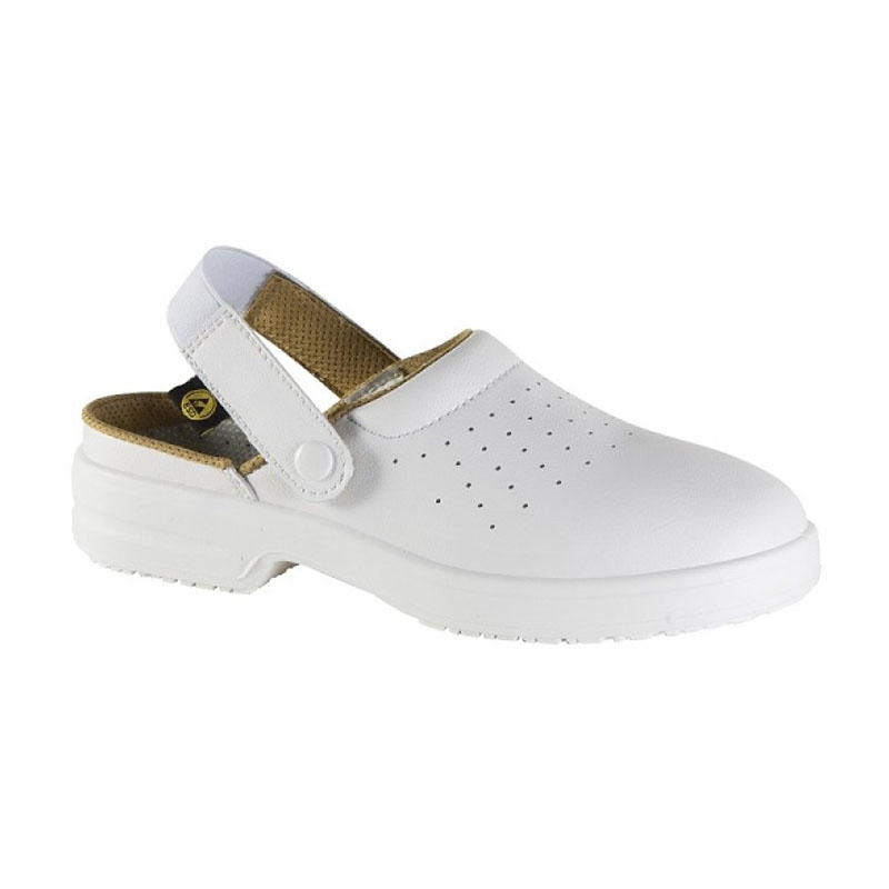 Exena ESD bele radne klompe – kaiš, antistatik, paropropusne - novatex